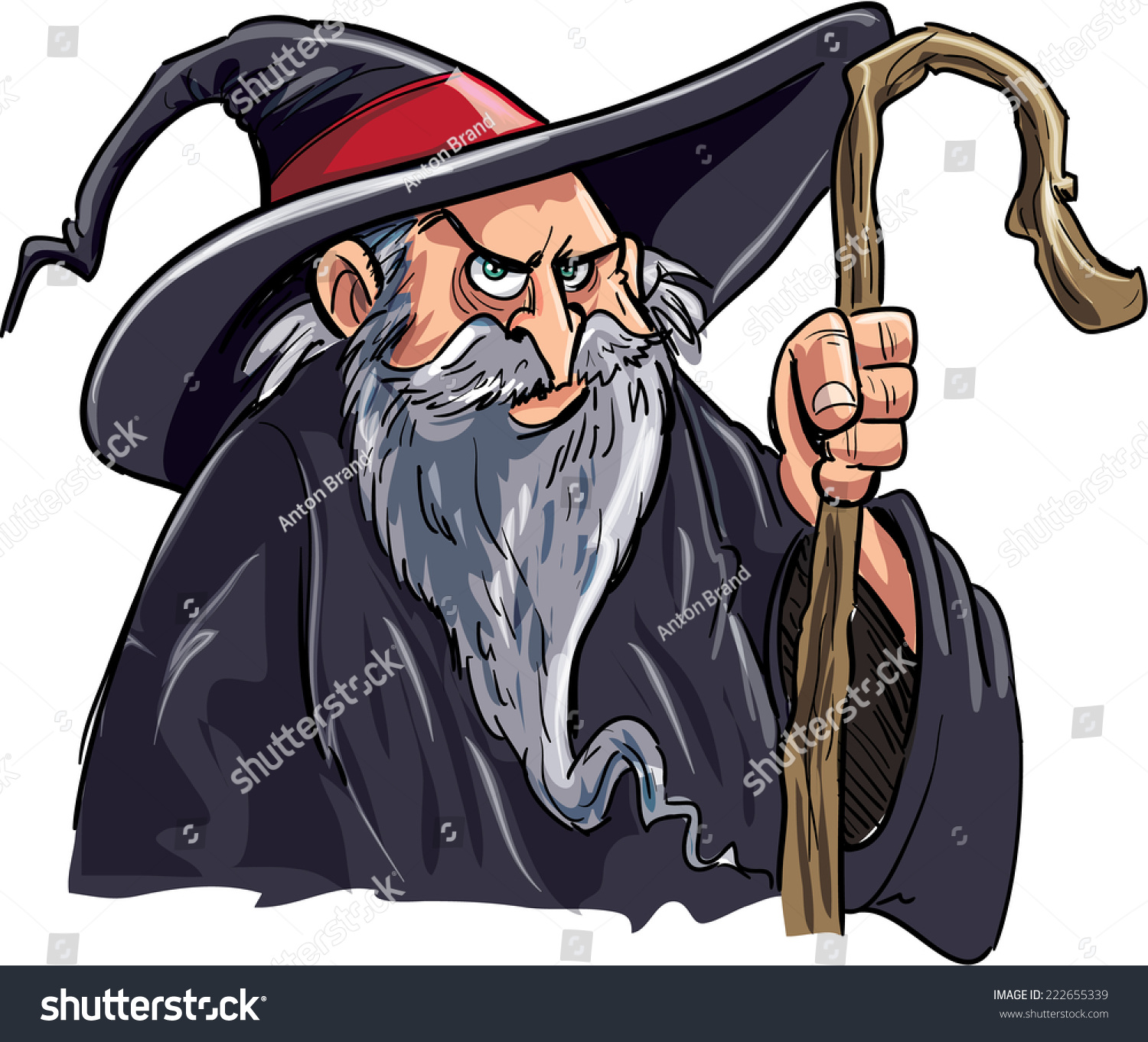 Cartoon Wizard Staff Stock Vector (Royalty Free) 222655339