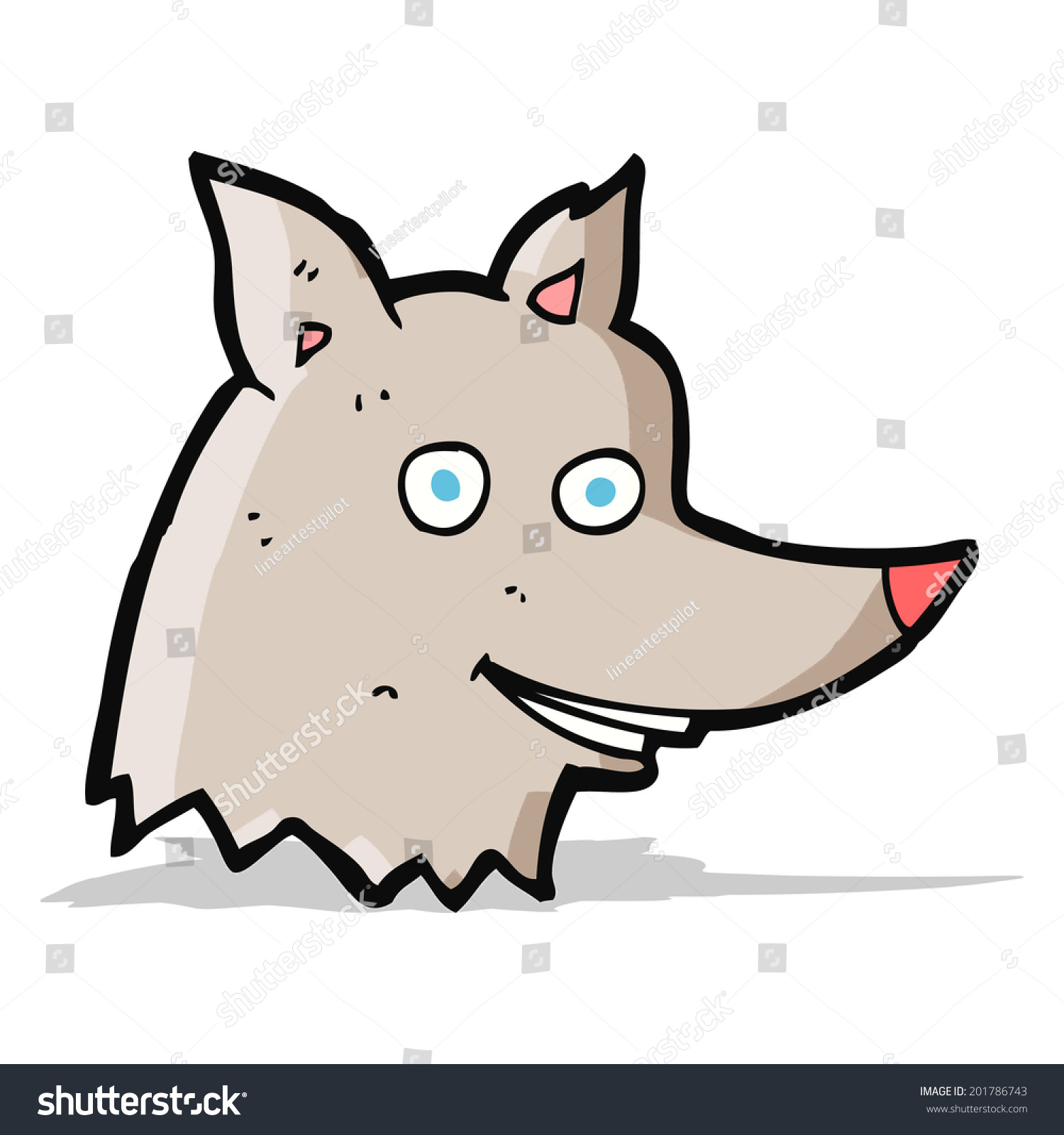 Cartoon Wolf Head Stock Vector (Royalty Free) 201786743