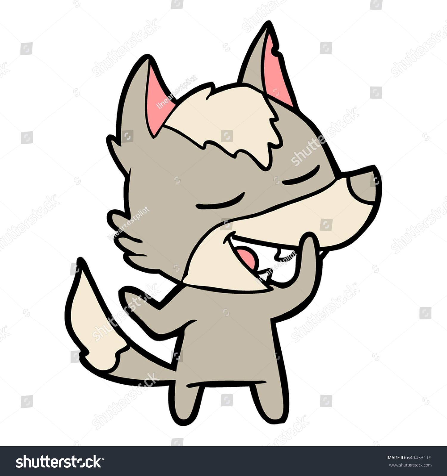 Cartoon Wolf Laughing Stock Vector (Royalty Free) 649433119