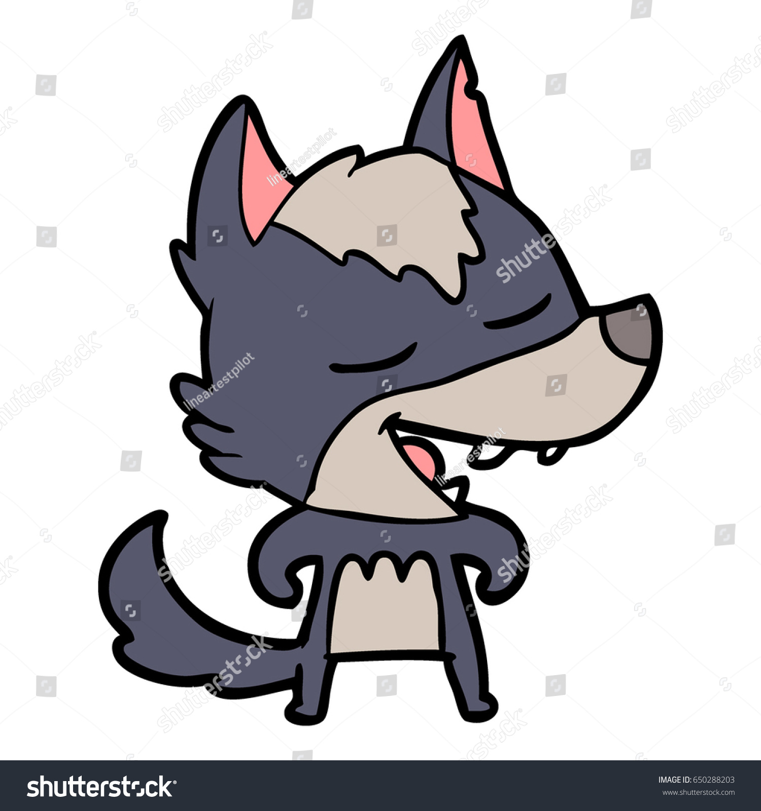 Cartoon Wolf Laughing Stock Vector (Royalty Free) 650288203 | Shutterstock