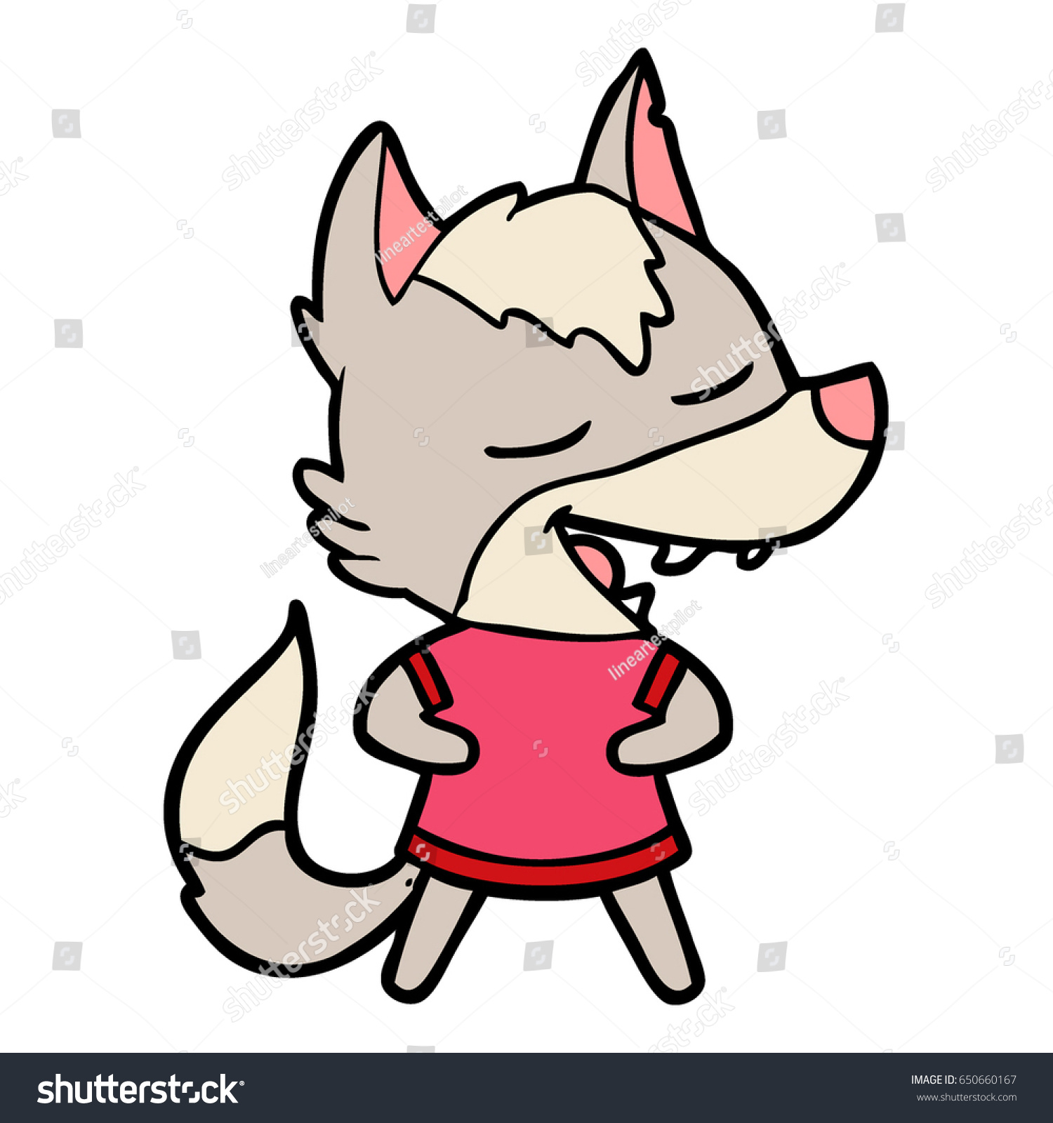 Cartoon Wolf Laughing Stock Vector (Royalty Free) 650660167 | Shutterstock