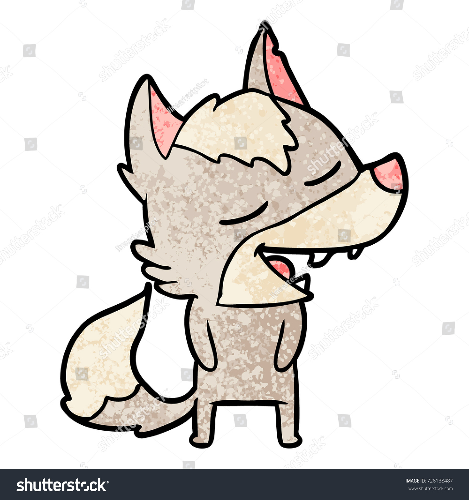Cartoon Wolf Laughing Stock Vector (Royalty Free) 726138487 | Shutterstock