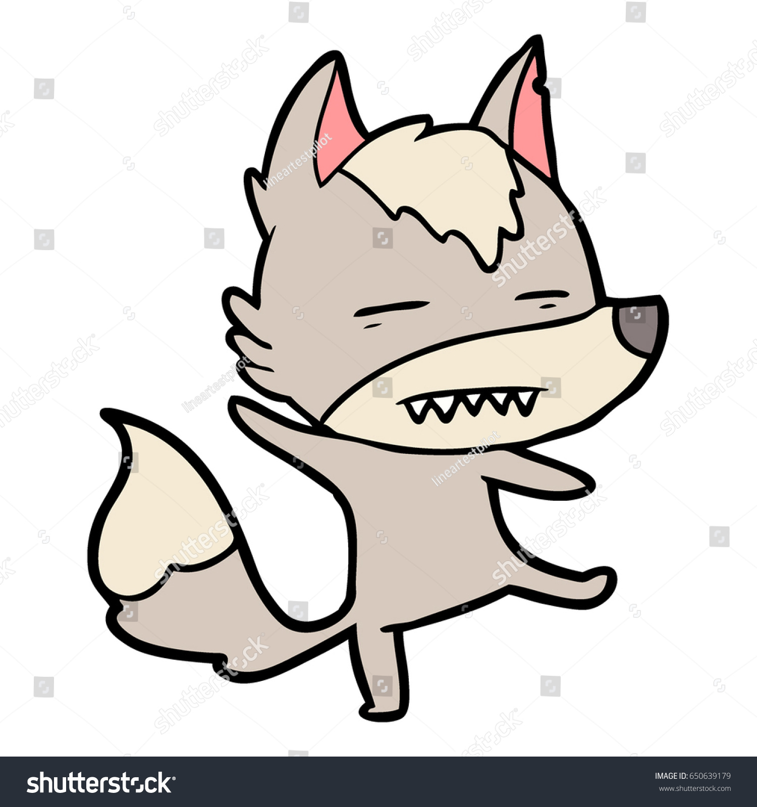 Cartoon Wolf Showing Teeth Stock Vector (Royalty Free) 650639179