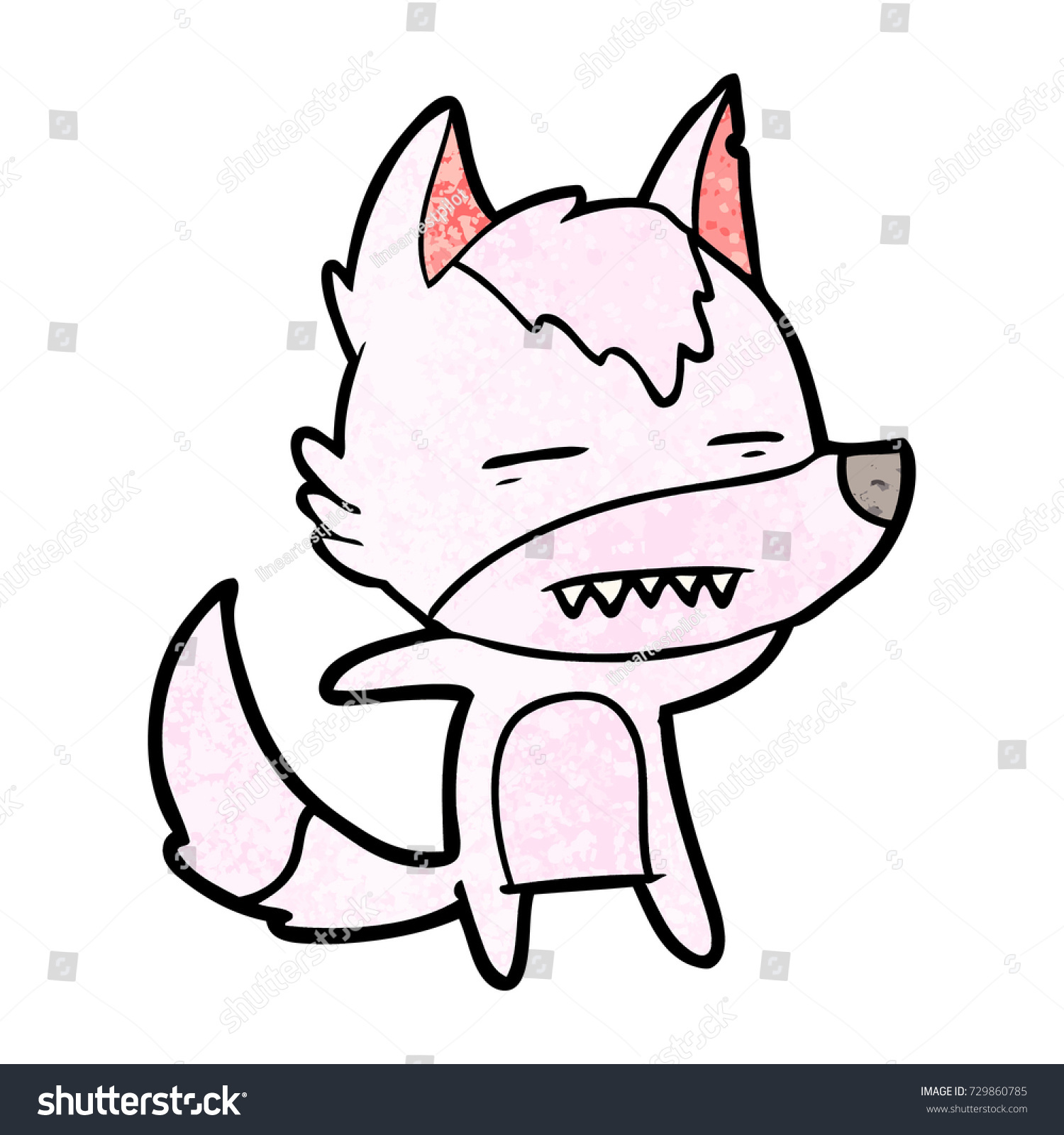 Cartoon Wolf Showing Teeth Stock Vector (Royalty Free) 729860785 ...