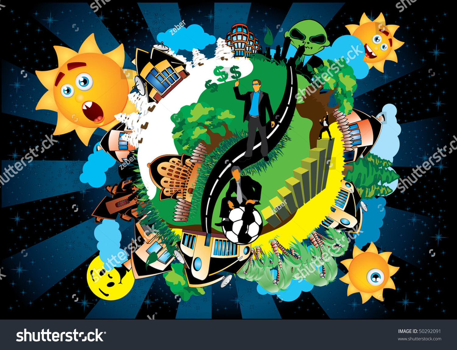 Cartoon World Stock Vector Illustration 50292091 : Shutterstock