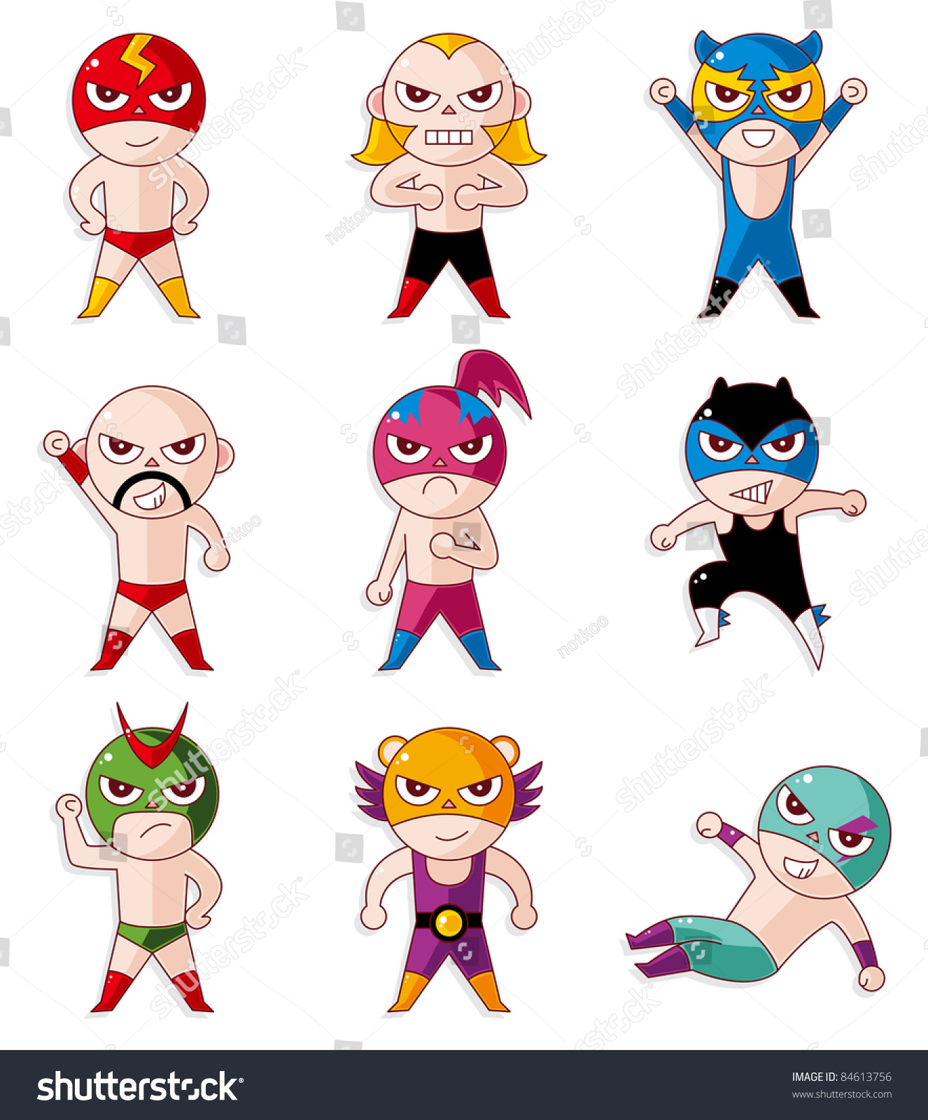 Cartoon Wrestler Icon Stock Vector (Royalty Free) 84613756 | Shutterstock