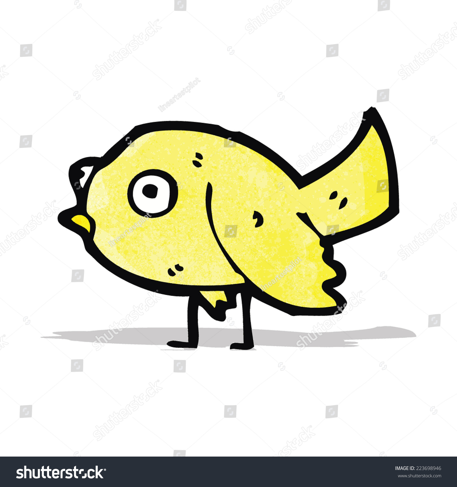 Cartoon Yellow Bird Stock Vector (Royalty Free) 223698946