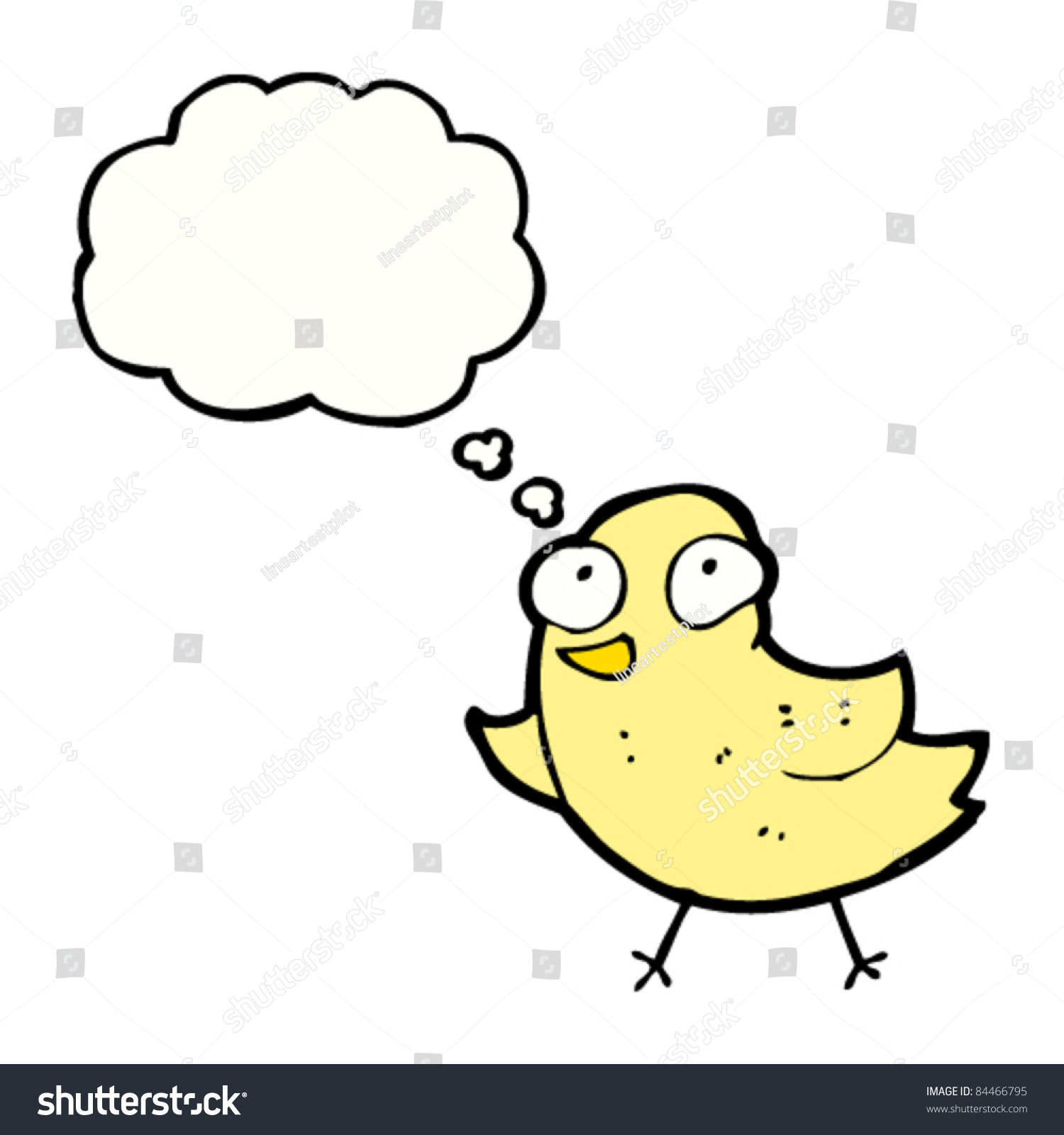 Cartoon Yellow Bird Thinking Stock Vector (Royalty Free) 84466795 ...