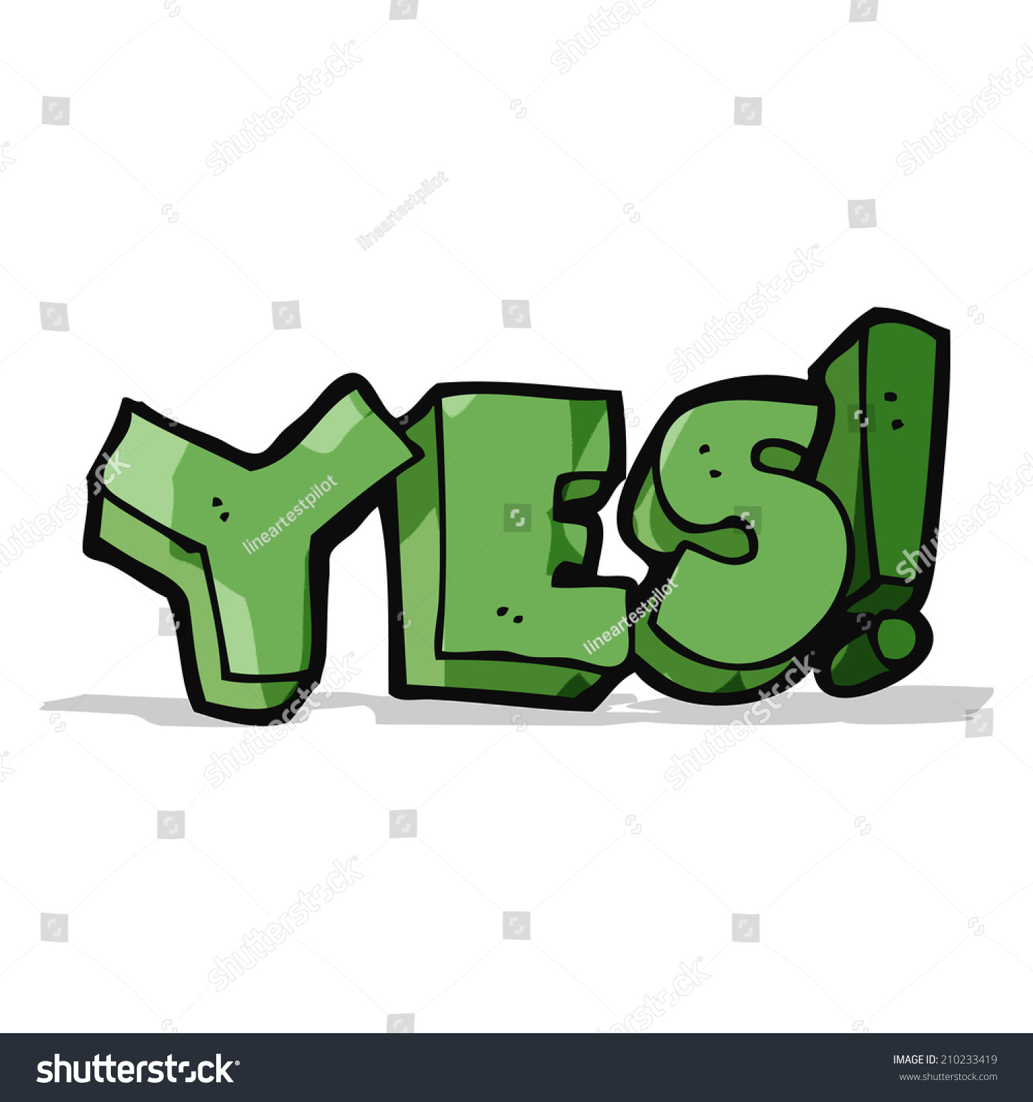 Cartoon Yes Shout Stock Vector (Royalty Free) 210233419 | Shutterstock