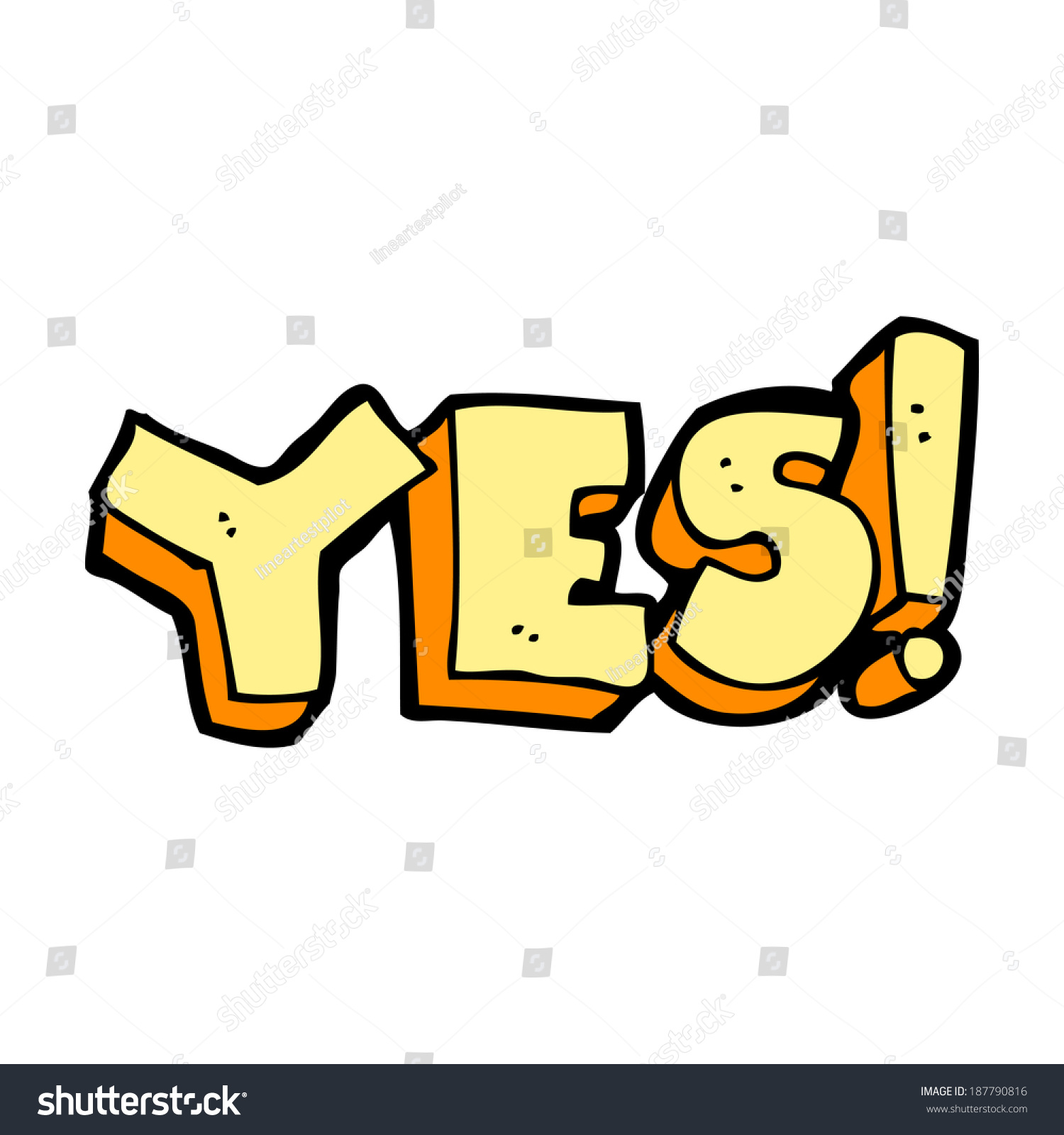 Cartoon Yes Symbol Stock Vector (Royalty Free) 187790816 | Shutterstock