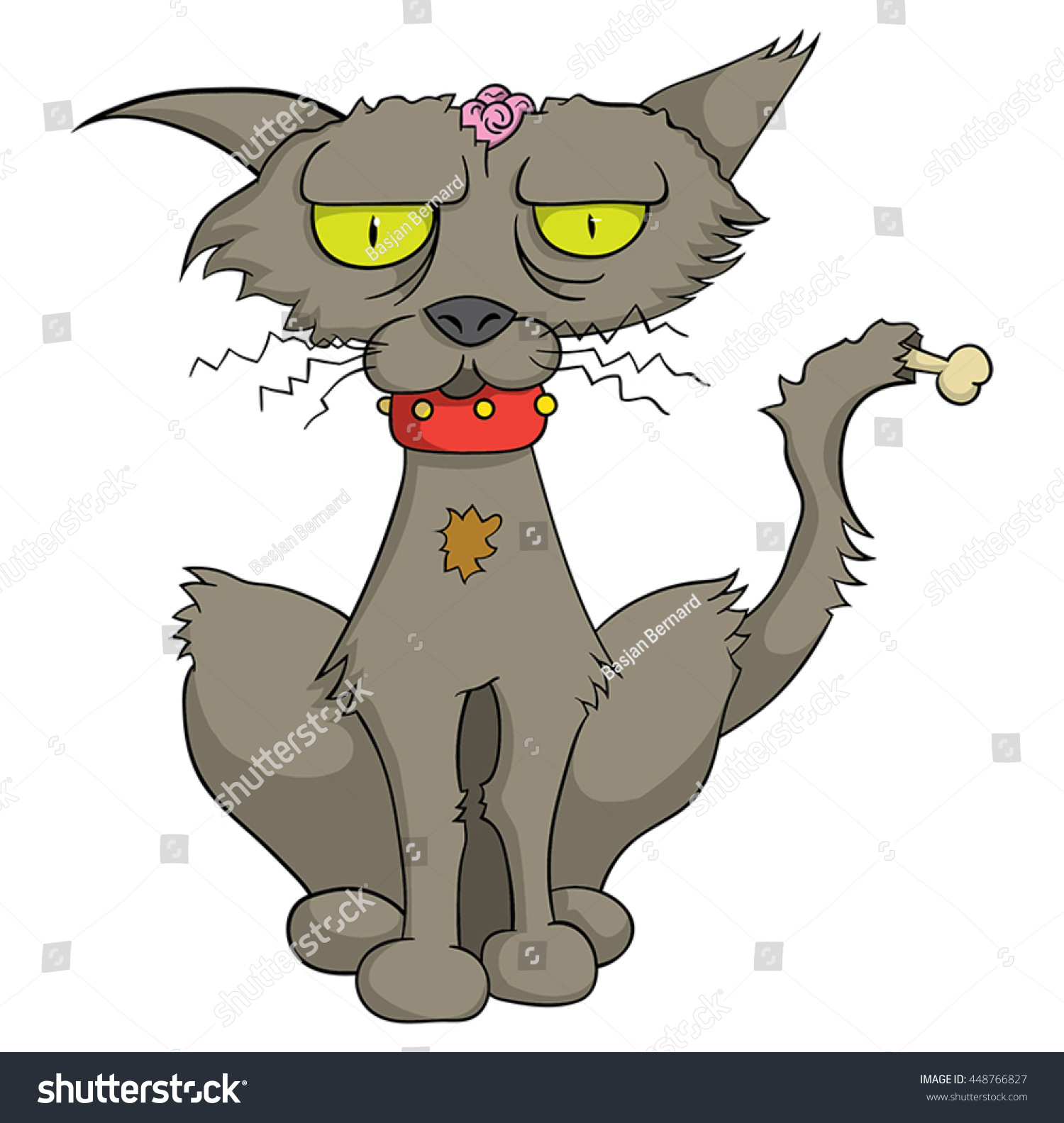 Cartoon Zombie Cat: vector de stock (libre de regalías) 448766827 ...