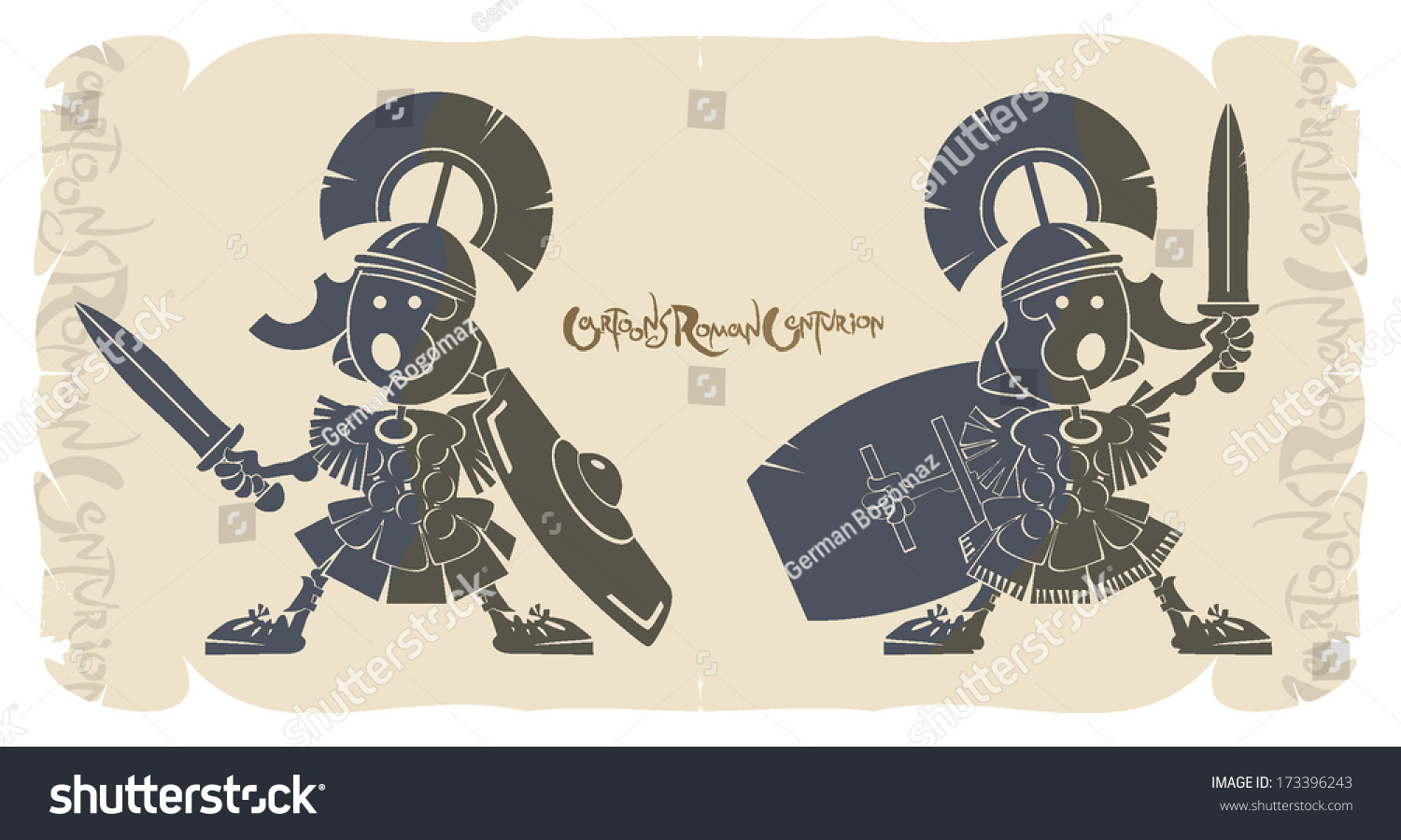 Cartoons Roman Centurion Vector Stock Vector (Royalty Free) 173396243 ...