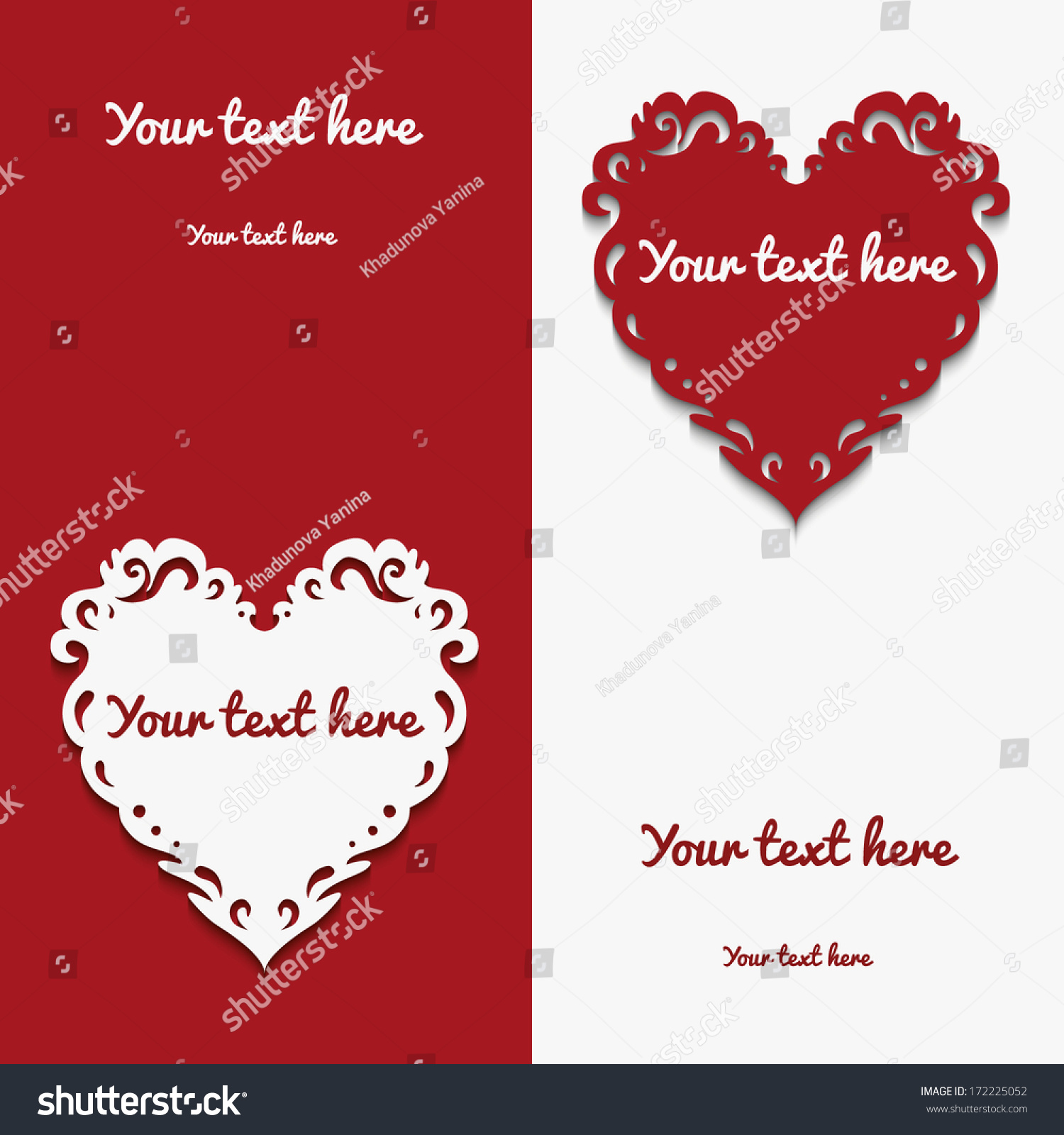 Carved Hearts Vector Eps10: เวกเตอร์สต็อก (ปลอดค่าลิขสิทธิ์) 172225052 ...