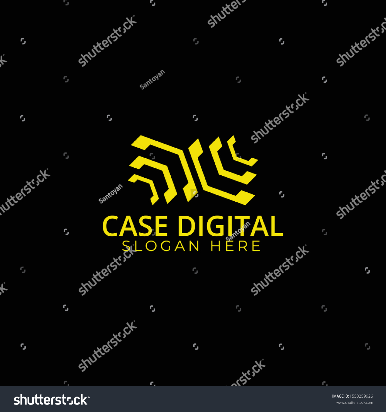 Case Digital Computer Logo Vector Concept Stock Vector (Royalty Free ...