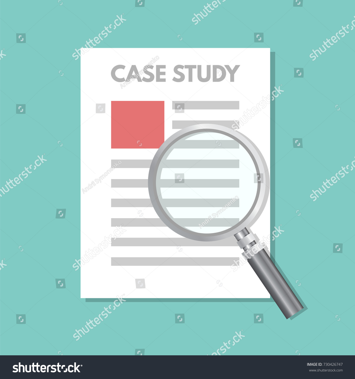 Case Study Concept Magnifying Glass Vector Stock Vector (Royalty Free ...