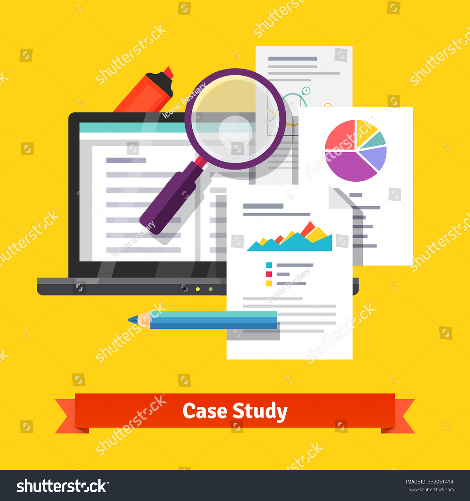 Case Study Research Concept Flat Style Stock Vector (Royalty Free) 332051414 | Shutterstock