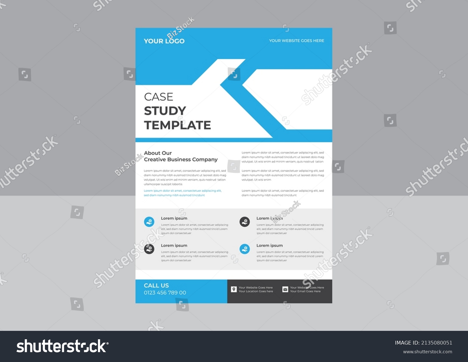 Case Study Template Flyer Template Poster Stock Vector (Royalty Free ...