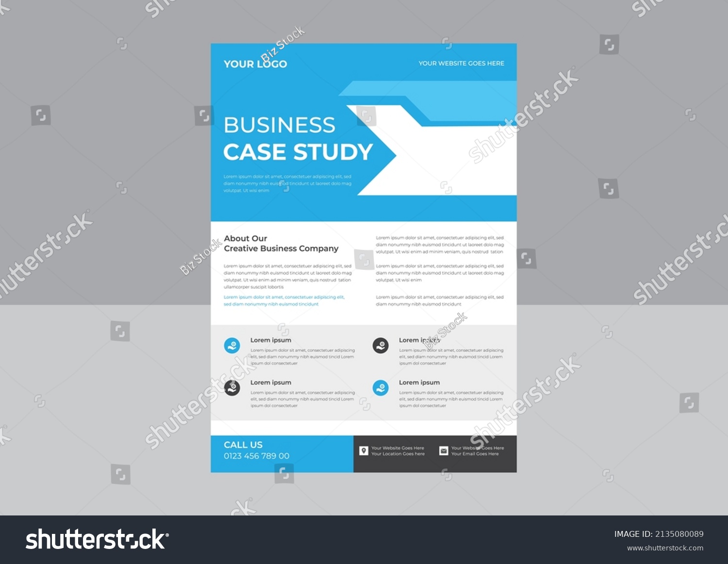 Case Study Template Flyer Template Poster Stock Vector (Royalty Free ...