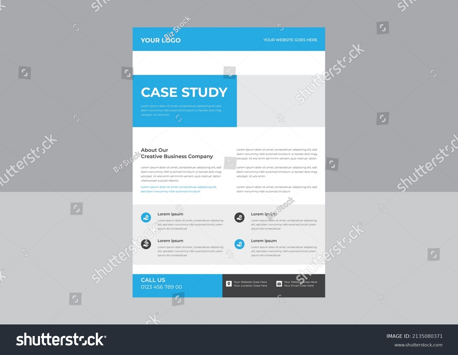 Case Study Template Flyer Template Poster Stock Vector (Royalty Free ...