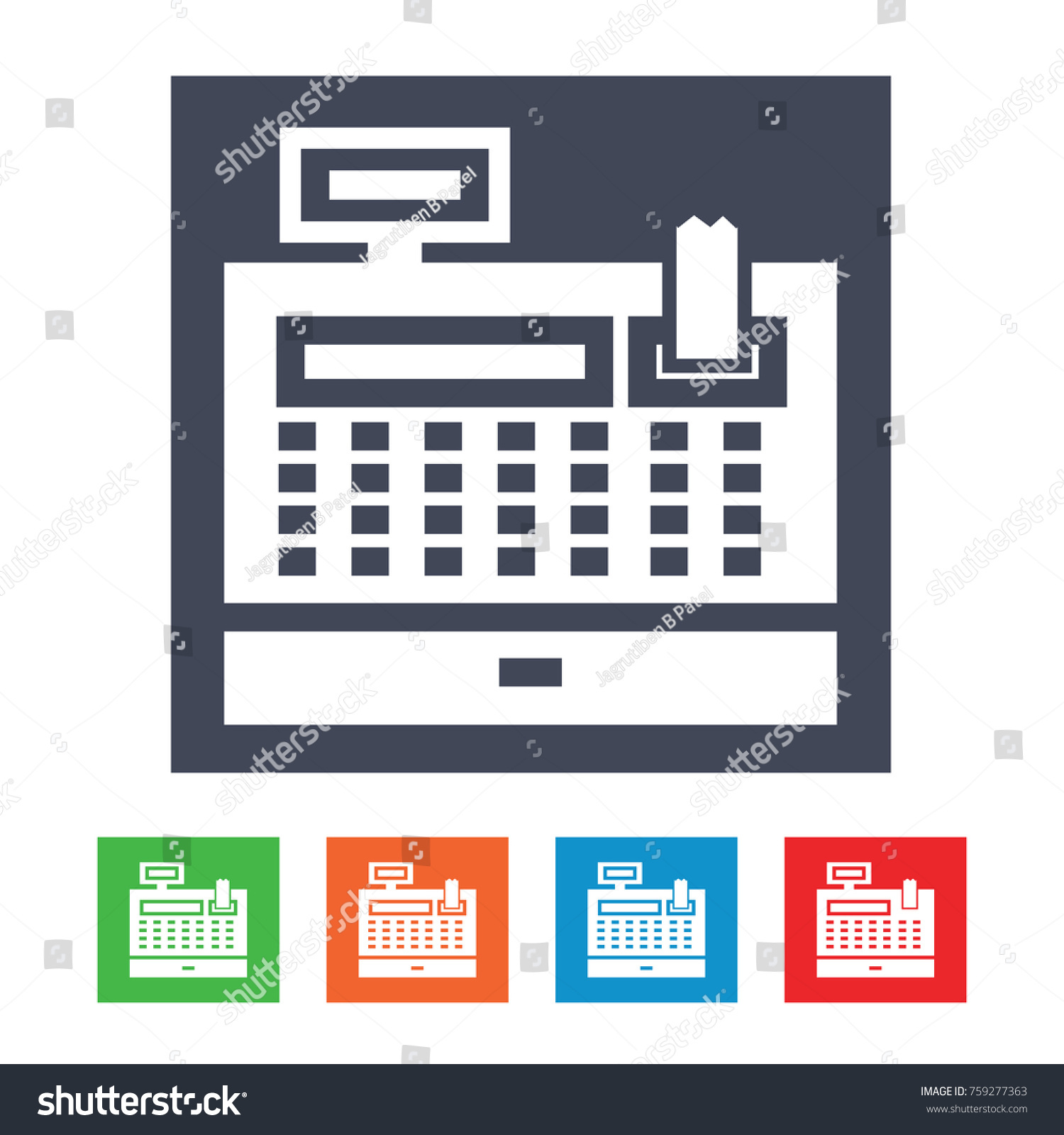 Cash Register Vector Icon Stock Vector (Royalty Free) 759277363 ...