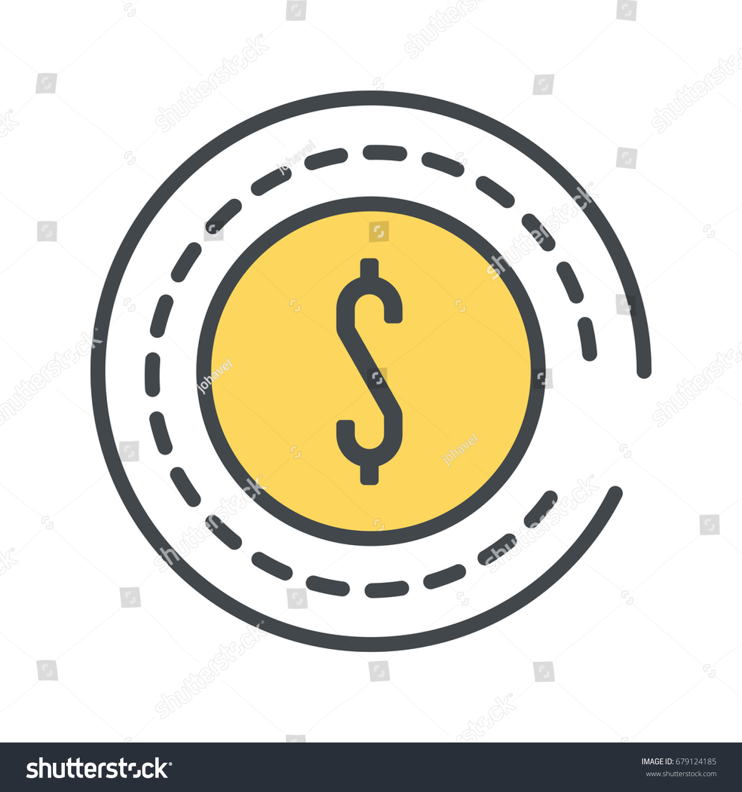 Cash Round Symbol Stock Vector (Royalty Free) 679124185 | Shutterstock