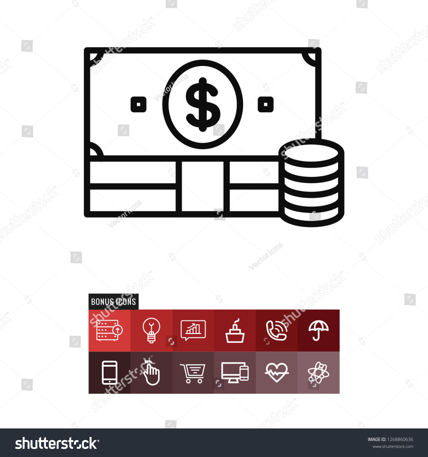 Cash Vector Icon Stock Vector (Royalty Free) 1268860636 | Shutterstock