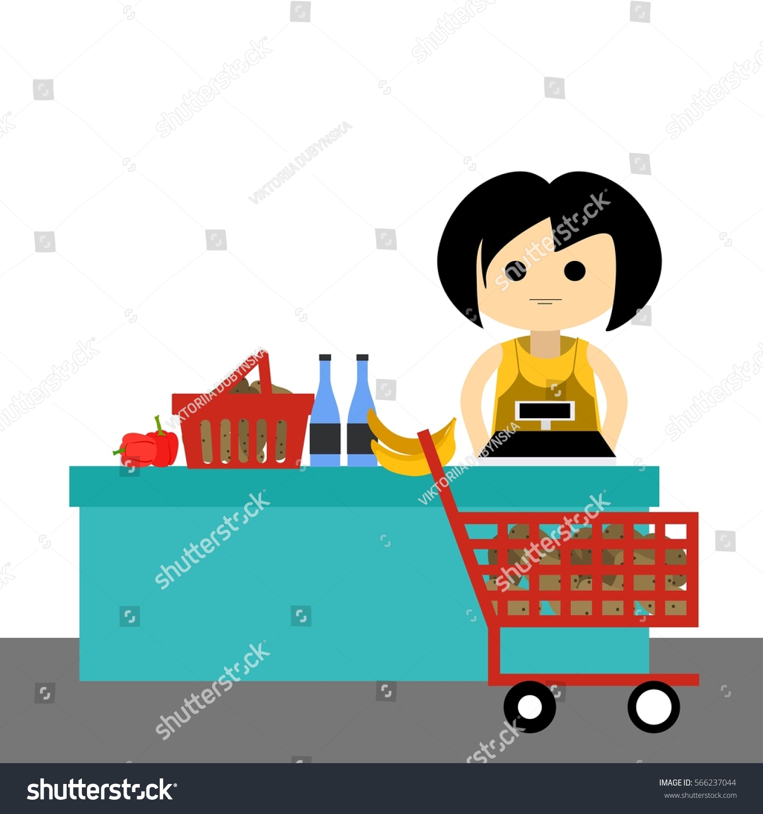 Cashier Background Design Stock Vector (Royalty Free) 566237044