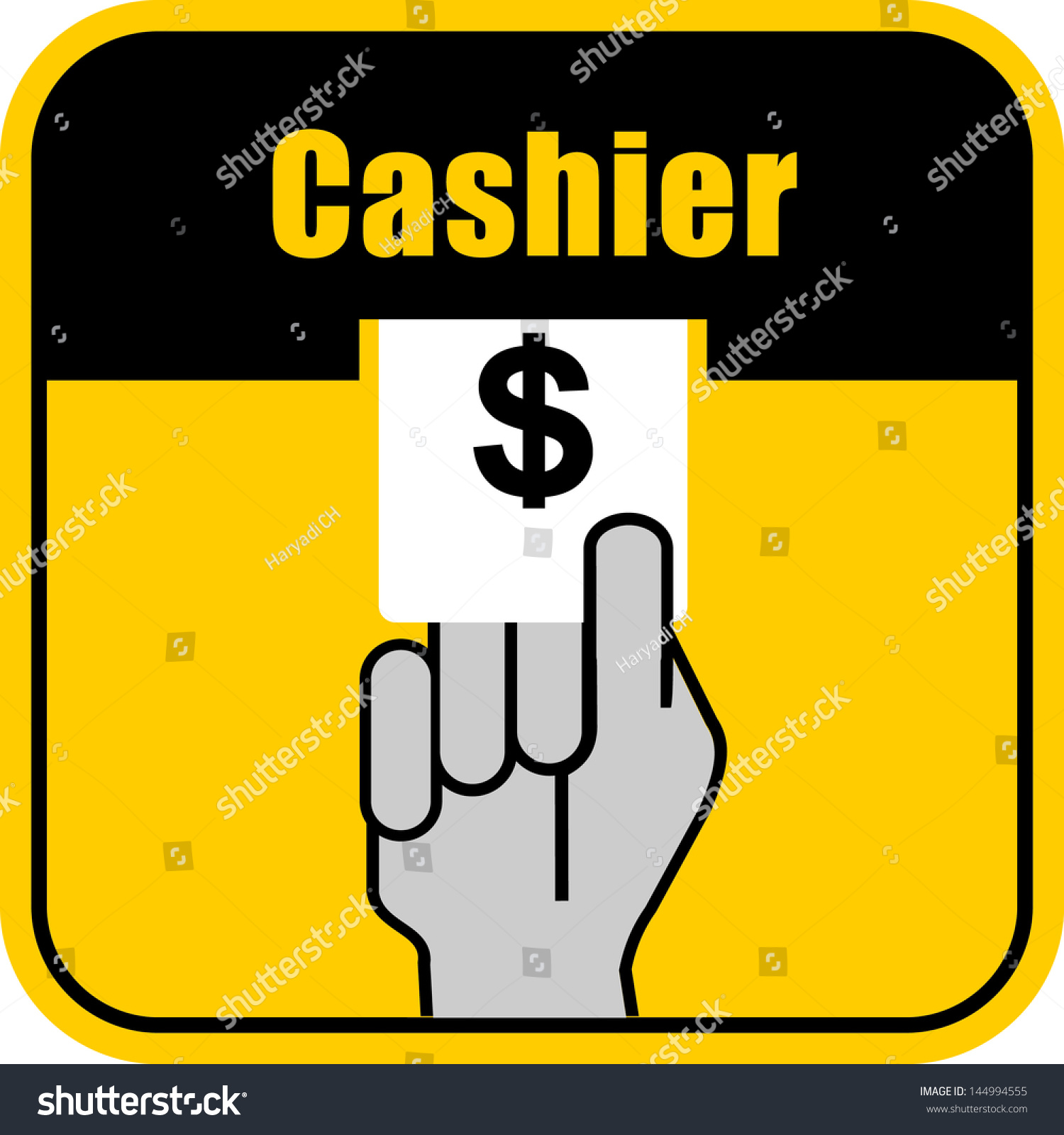 Cashier Sign Vector Stock Vector (Royalty Free) 144994555 | Shutterstock