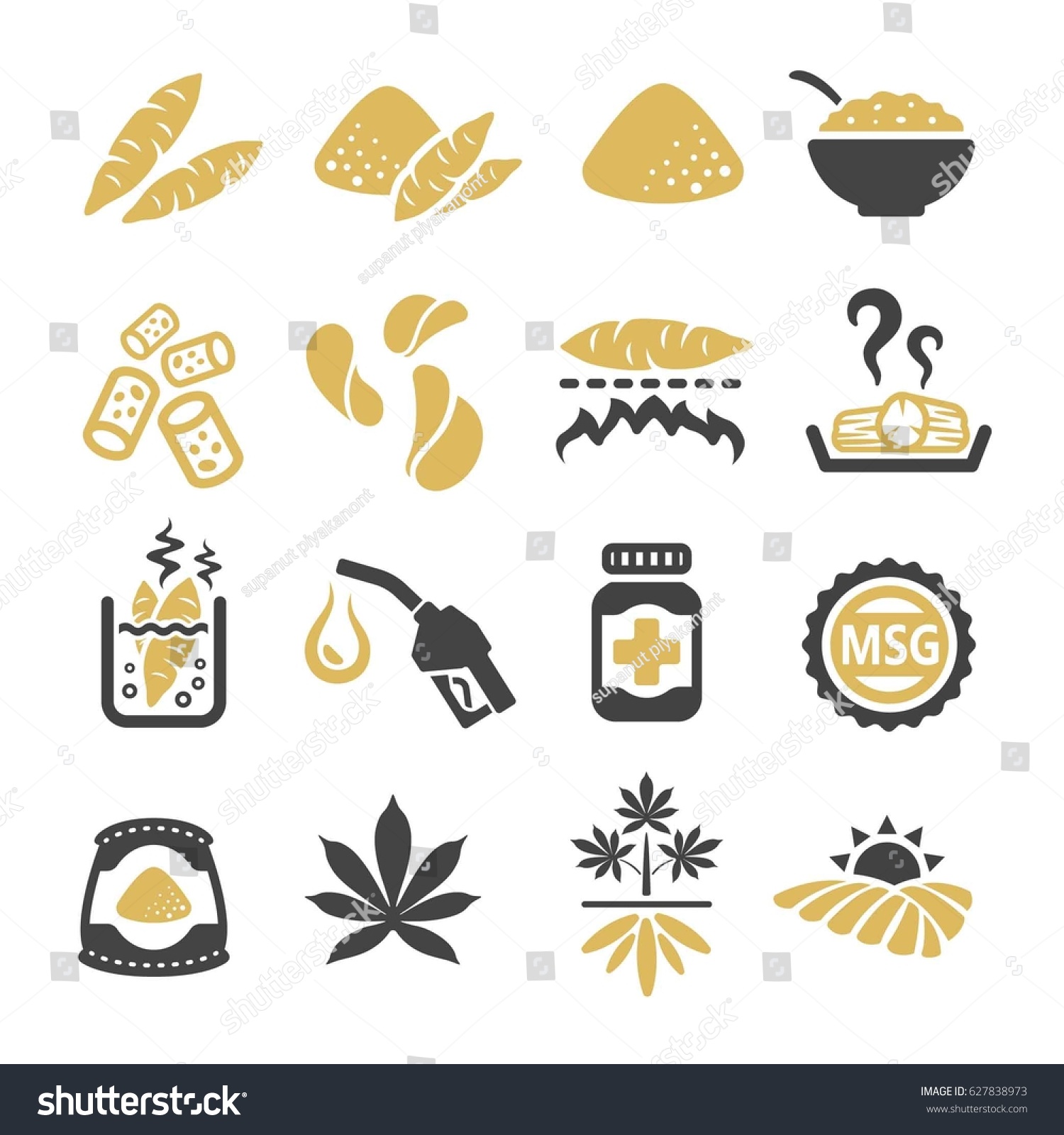 Cassava Icon Stock Vector (Royalty Free) 627838973