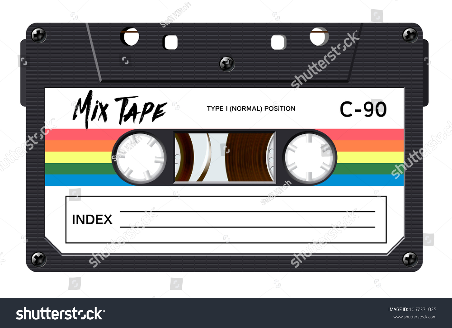 Cassette Retro Label Vintage Object 80s Stock Vector Royalty Free