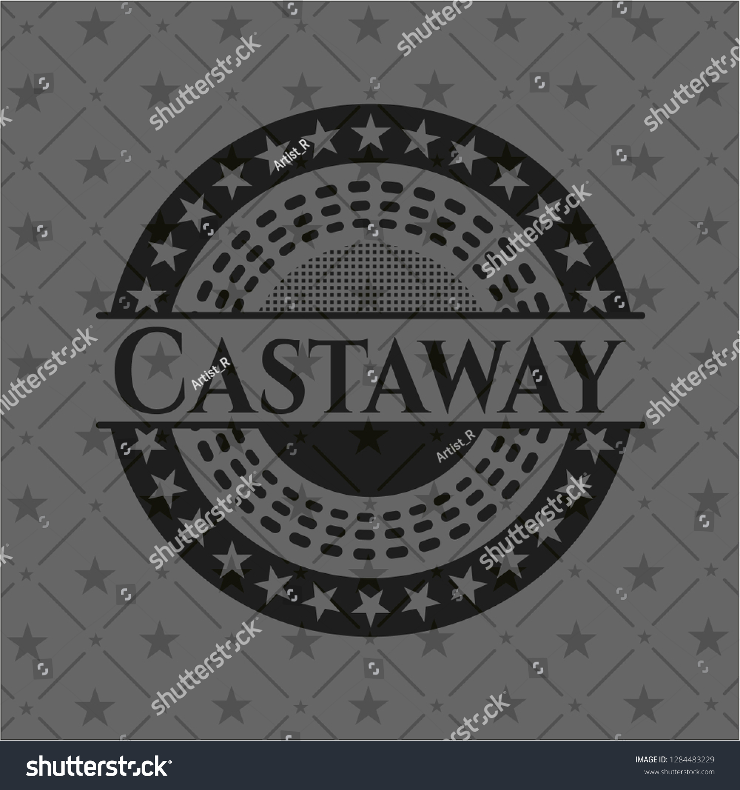 Castaway Dark Badge Stock Vector (Royalty Free) 1284483229