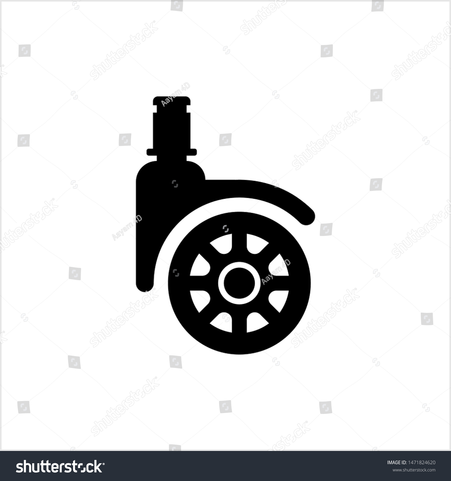 Caster Wheel Icon Vector Art Illustration Stock Vector (Royalty Free ...