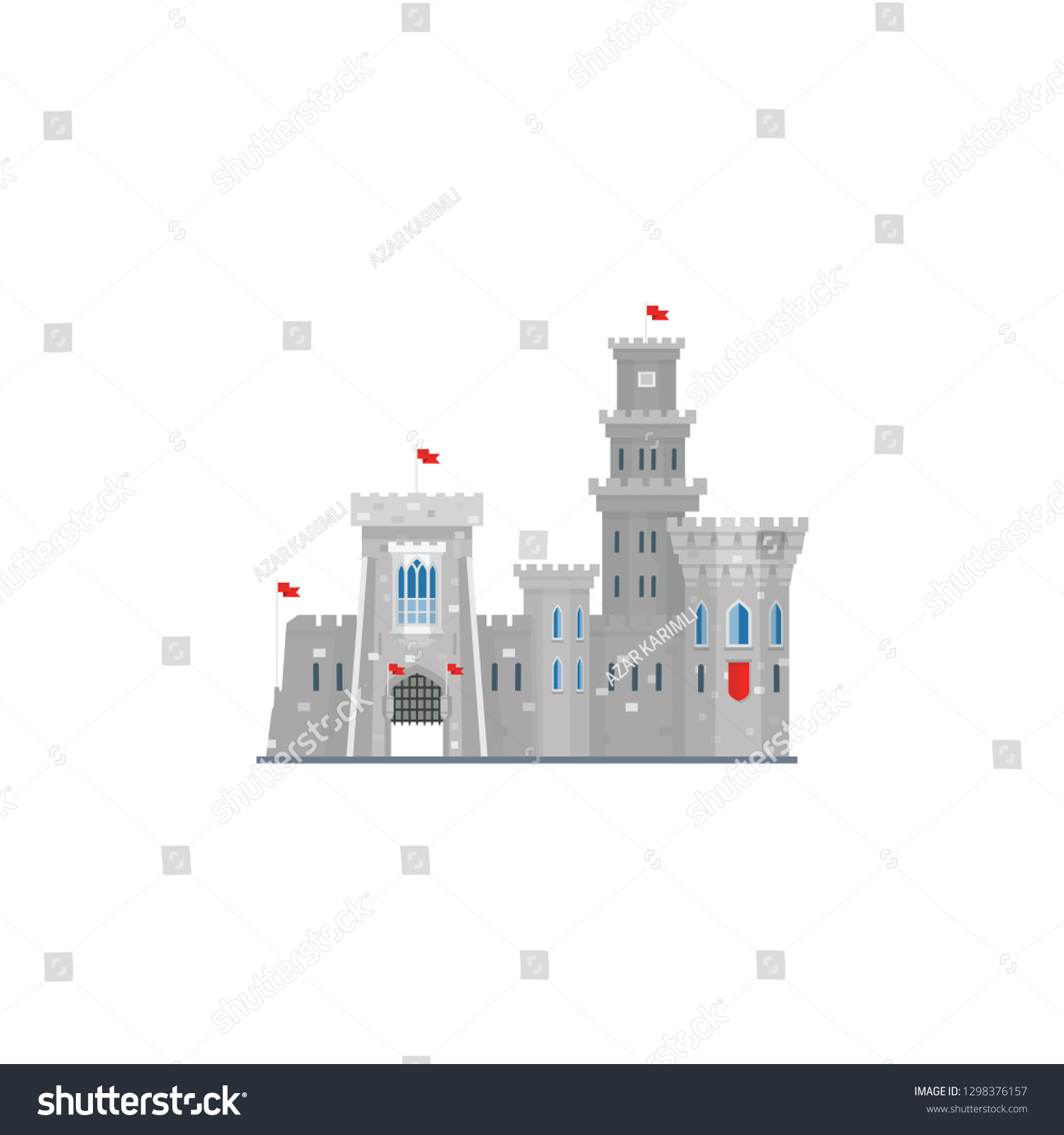 Castle Cartoon Icon Stock Vector (Royalty Free) 1298376157 | Shutterstock