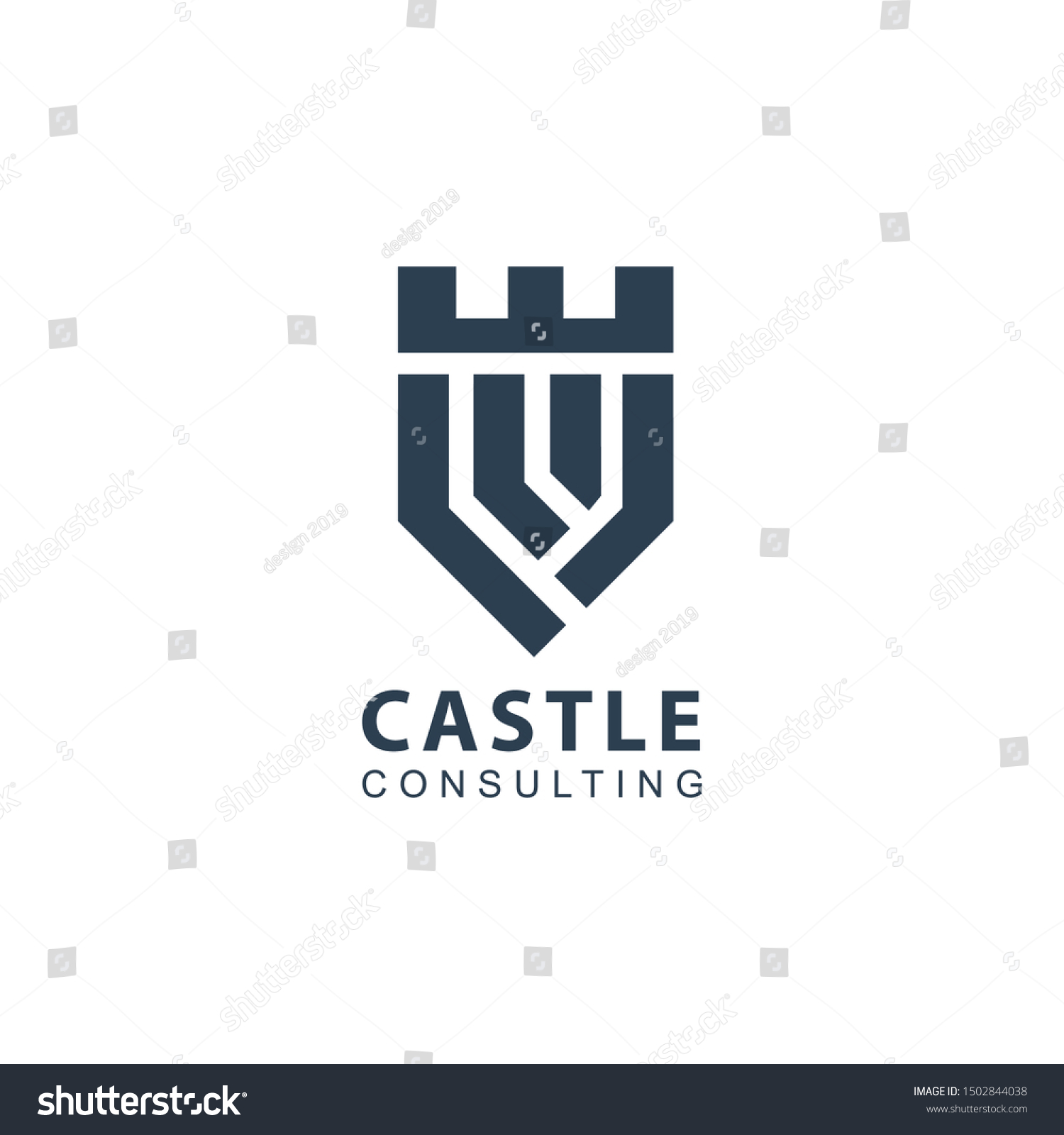 Castle Consulting Logo Design Icon Design Stock Vector (Royalty Free ...