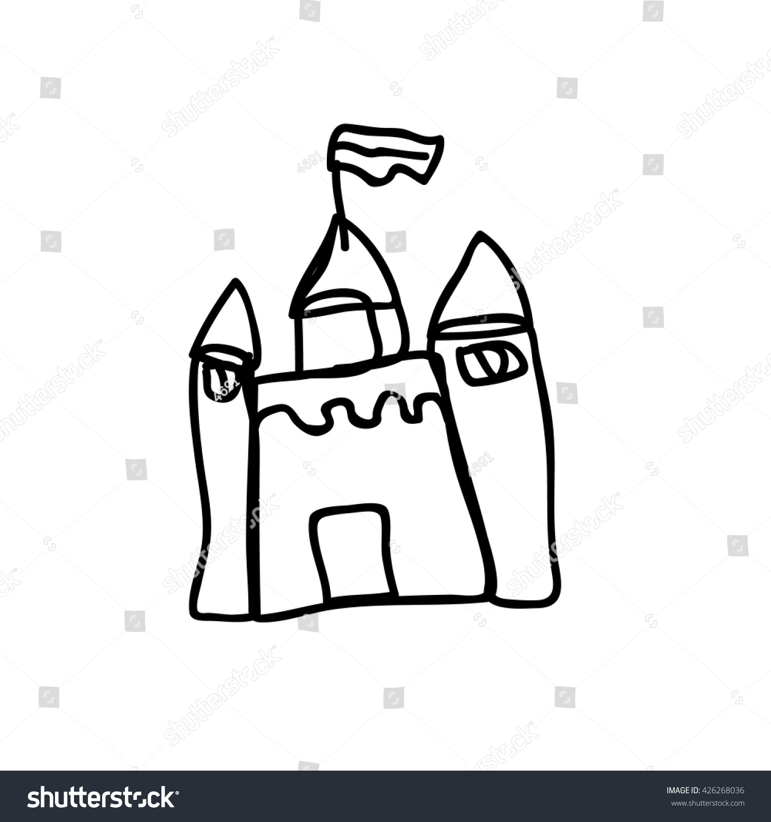 Castle Doodle Hand Drawn Vector Eps10 Stock Vector (Royalty Free ...