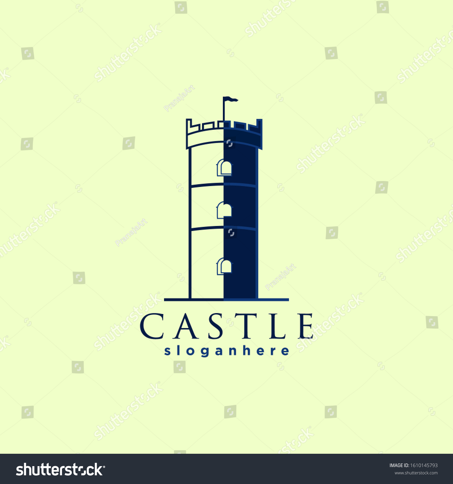 Castle Fort Tower Logo Design Vector: vector de stock (libre de ...