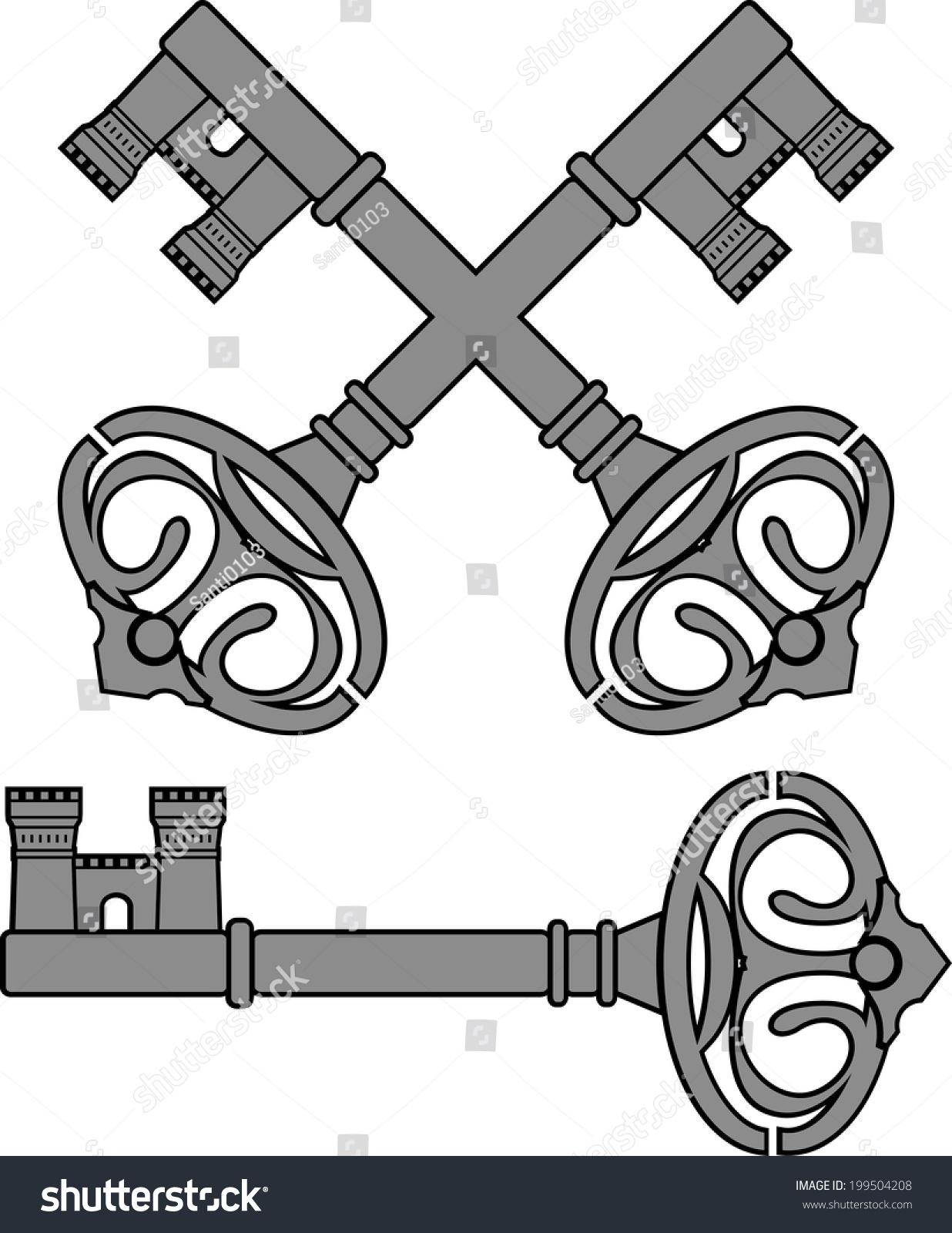 Castle Key First Variant Vector Illustration Stock Vector (Royalty Free ...