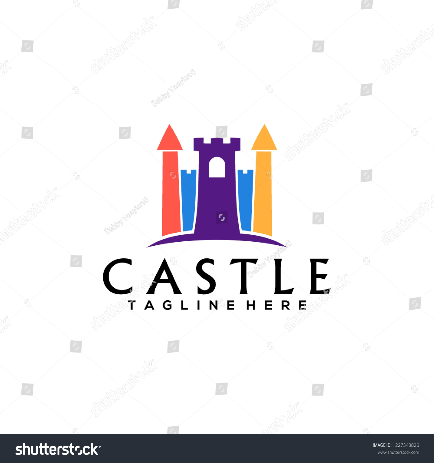 Castle Logo Design Stock Vector (Royalty Free) 1227348826 | Shutterstock