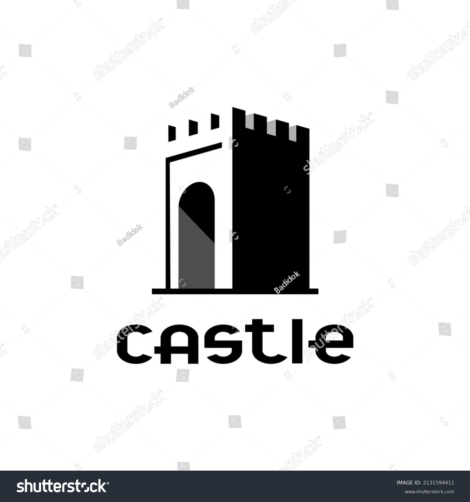 Castle Logo Vector Design On White Stock Vector (Royalty Free ...