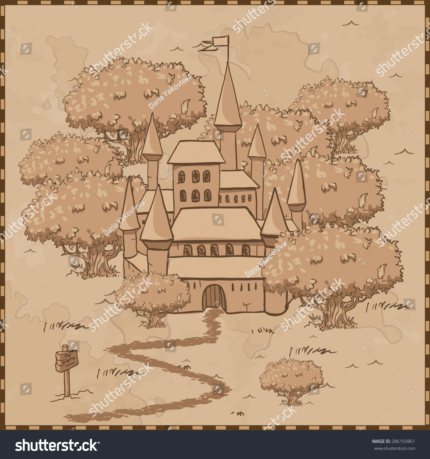 Castle Map Stock Vector (Royalty Free) 286193861 | Shutterstock