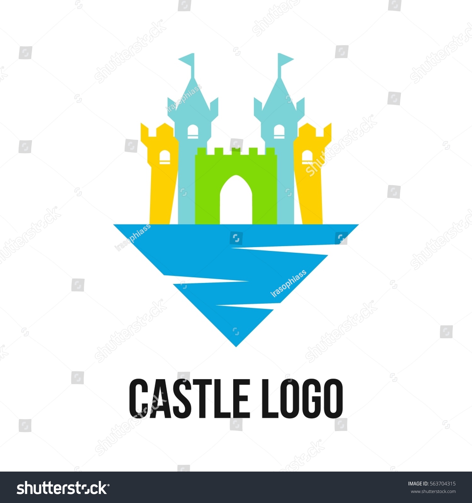Castle Medieval Logo Design Stock Vector (Royalty Free) 563704315 ...