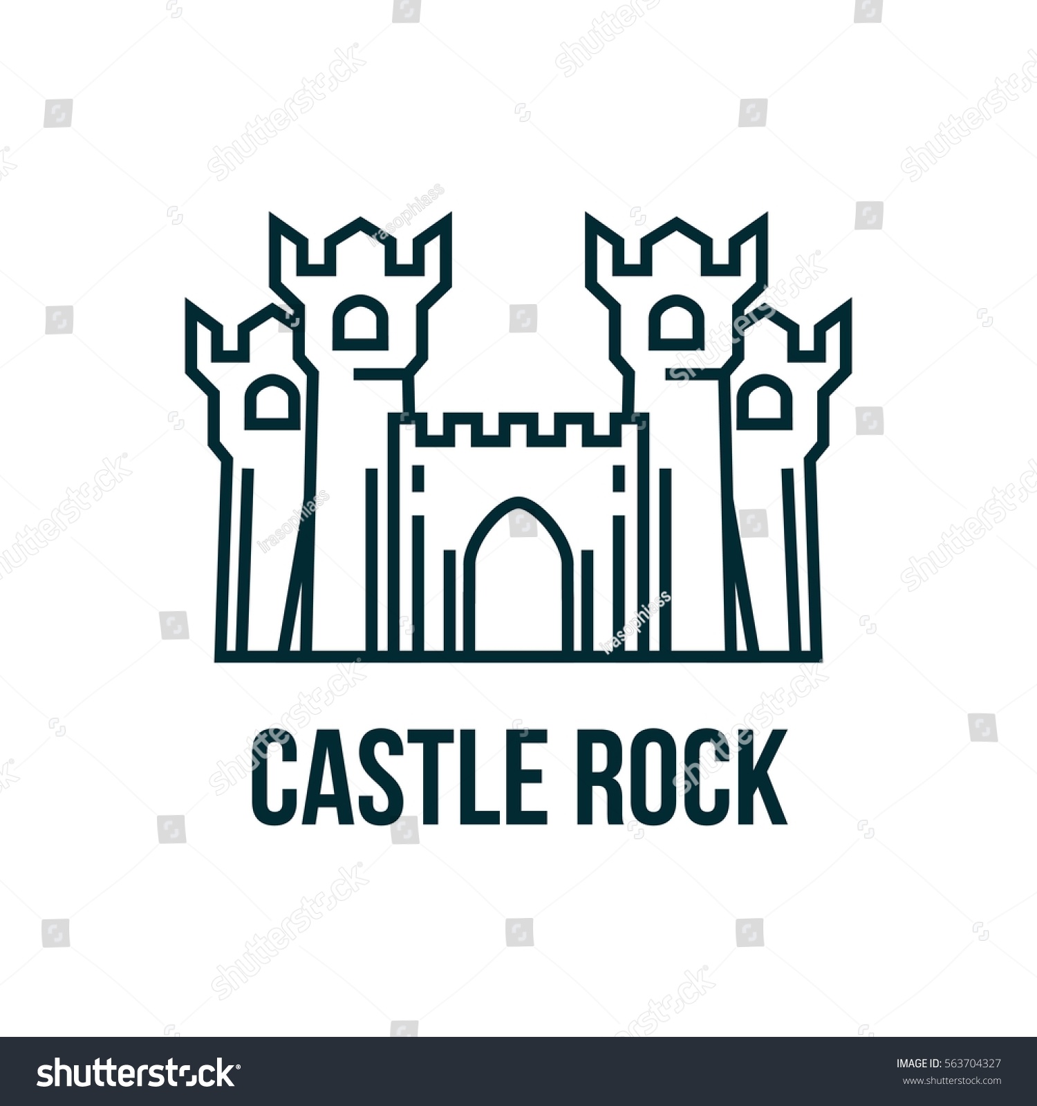 Castle Medieval Logo Design: vector de stock (libre de regalías ...