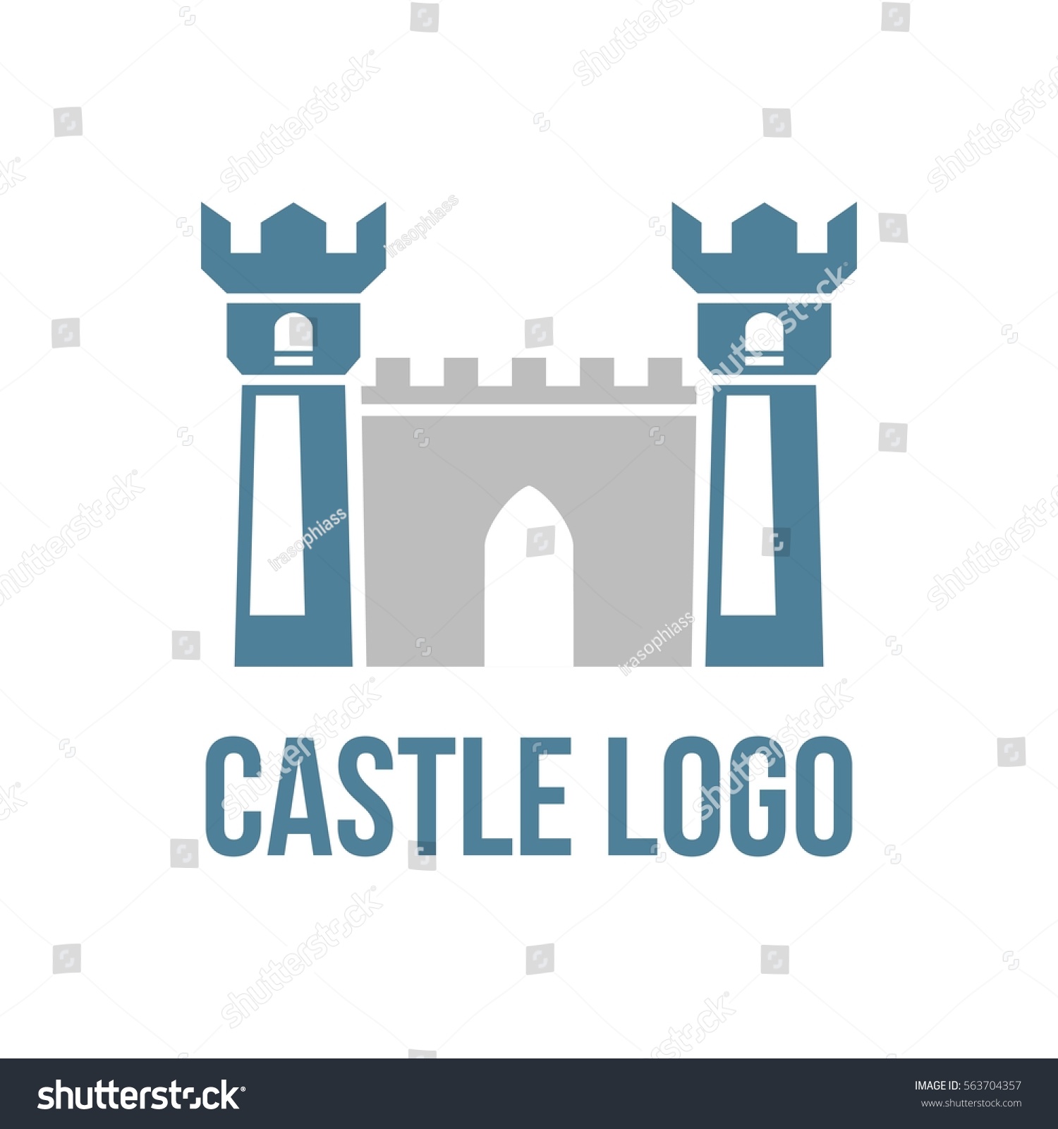 Castle Medieval Logo Design Stock Vector (Royalty Free) 563704357 ...