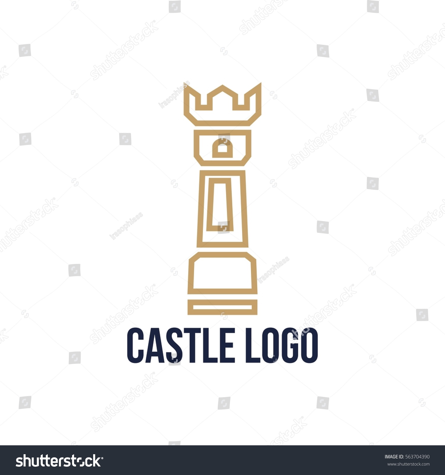 Castle Medieval Logo Design Stock Vector (Royalty Free) 563704390 ...