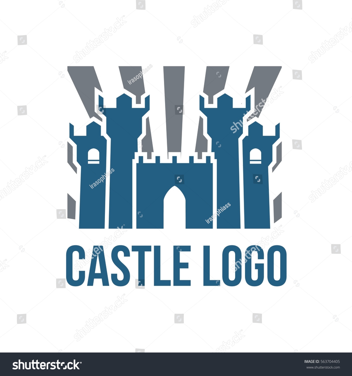 Castle Medieval Logo Design Stock Vector (Royalty Free) 563704405 ...