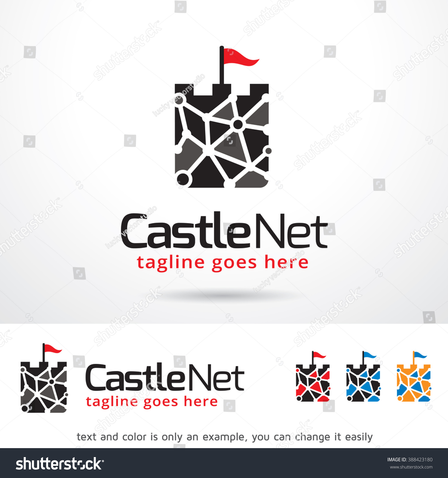 Castle Net Logo Template Design Vector Stock Vector (Royalty Free ...