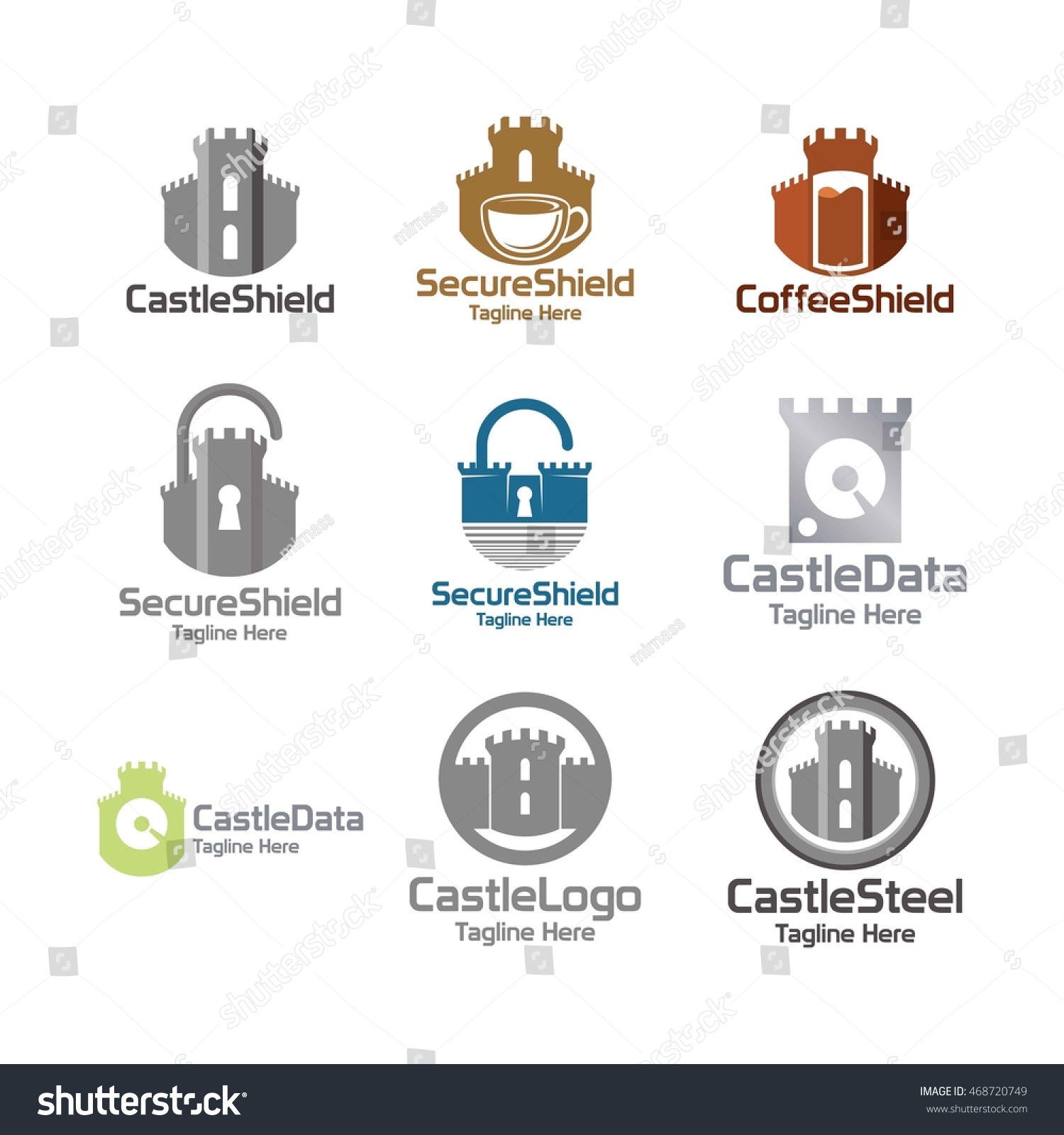 Castle Protection Logo Template Stock Vector (Royalty Free) 468720749 ...