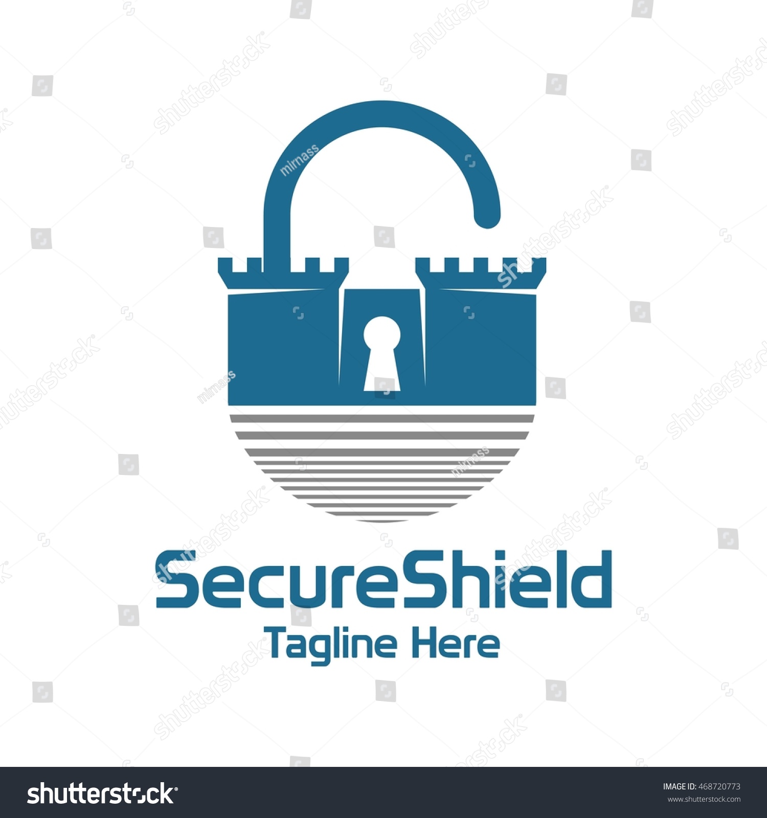 Castle Protection Logo Template Stock Vector (Royalty Free) 468720773