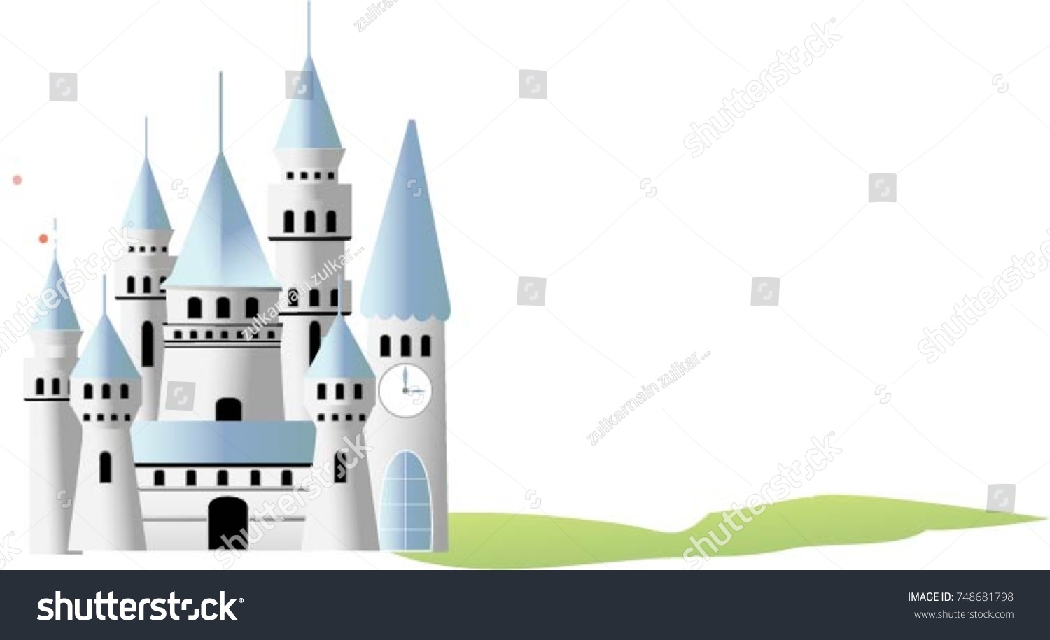 Castle Green Grass Illustration Vector Stock Vector (Royalty Free ...