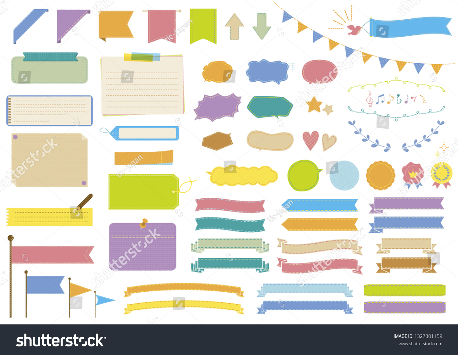Casual Frame Ribbon Vector Set Stock Vector (Royalty Free) 1327301159 ...